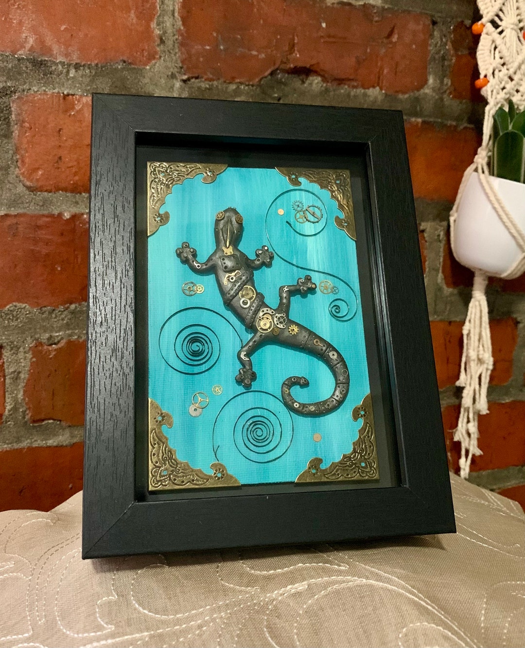 Steampunk Style Lizard Scene Wall Art - Etsy