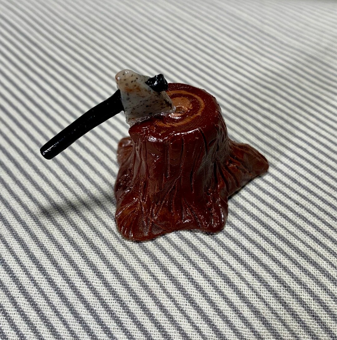 Fairy Garden Miniature Tree Stump With Axe - Etsy