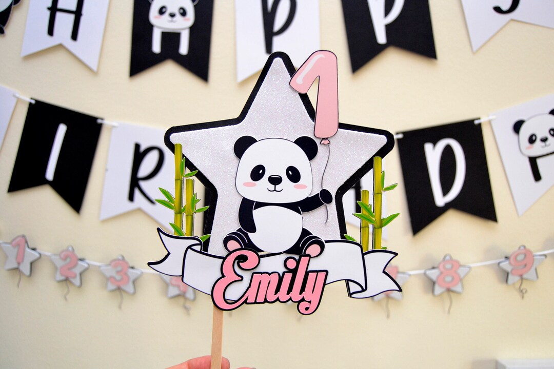Panda Cake Topper, Panda Topper, Panda Party, Panda Decoration, Party ...
