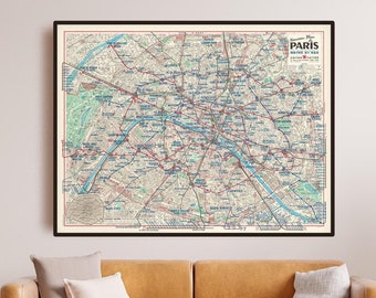 Vintage Paris Map Book | Old French Maps | Paris Metro Map | Paris ...