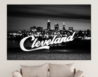 Cleveland Skyline Wall Art - Etsy