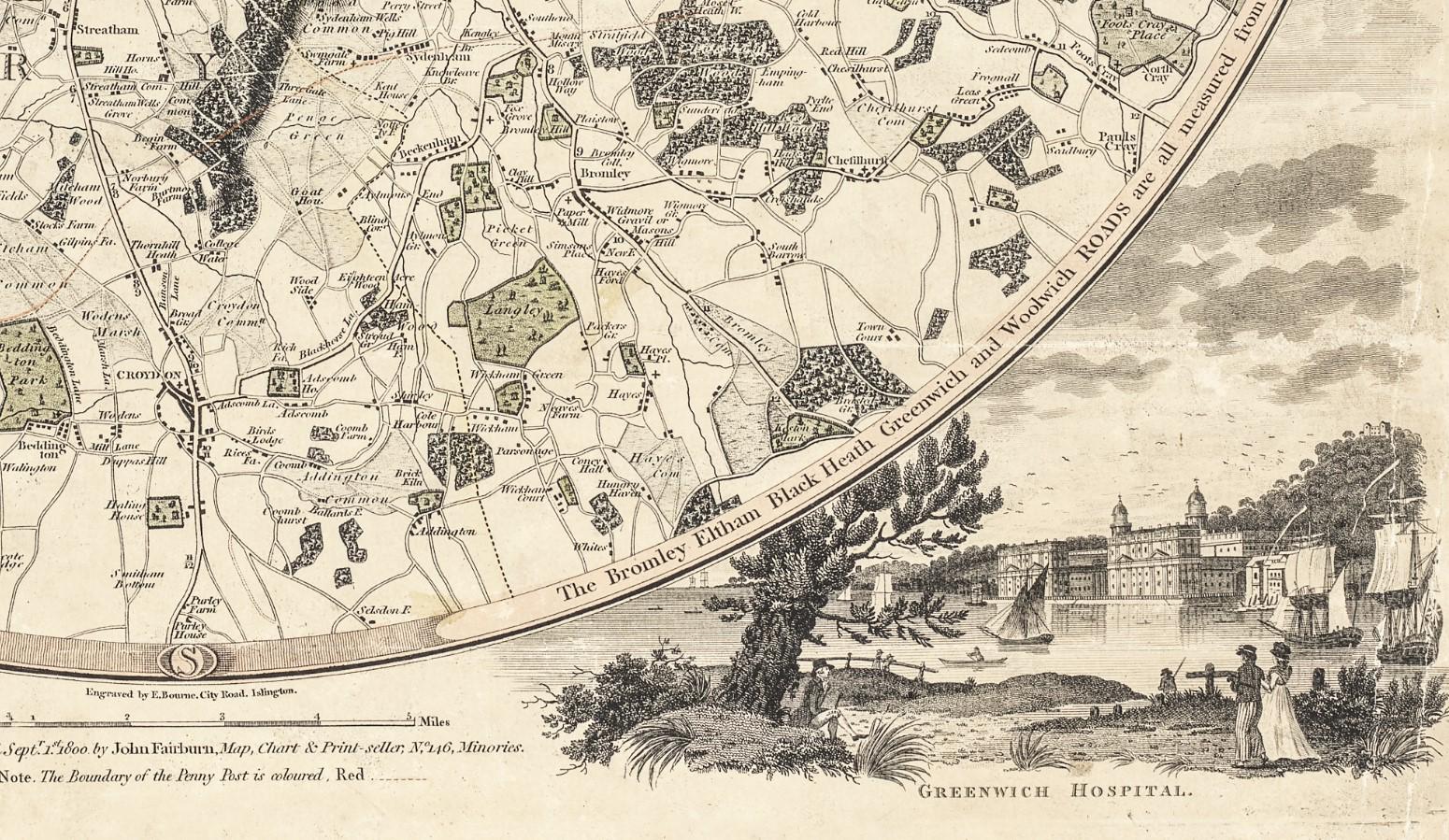 Fairburn’s Map of London – 12-mile Radius Vintage Circular Map - Etsy
