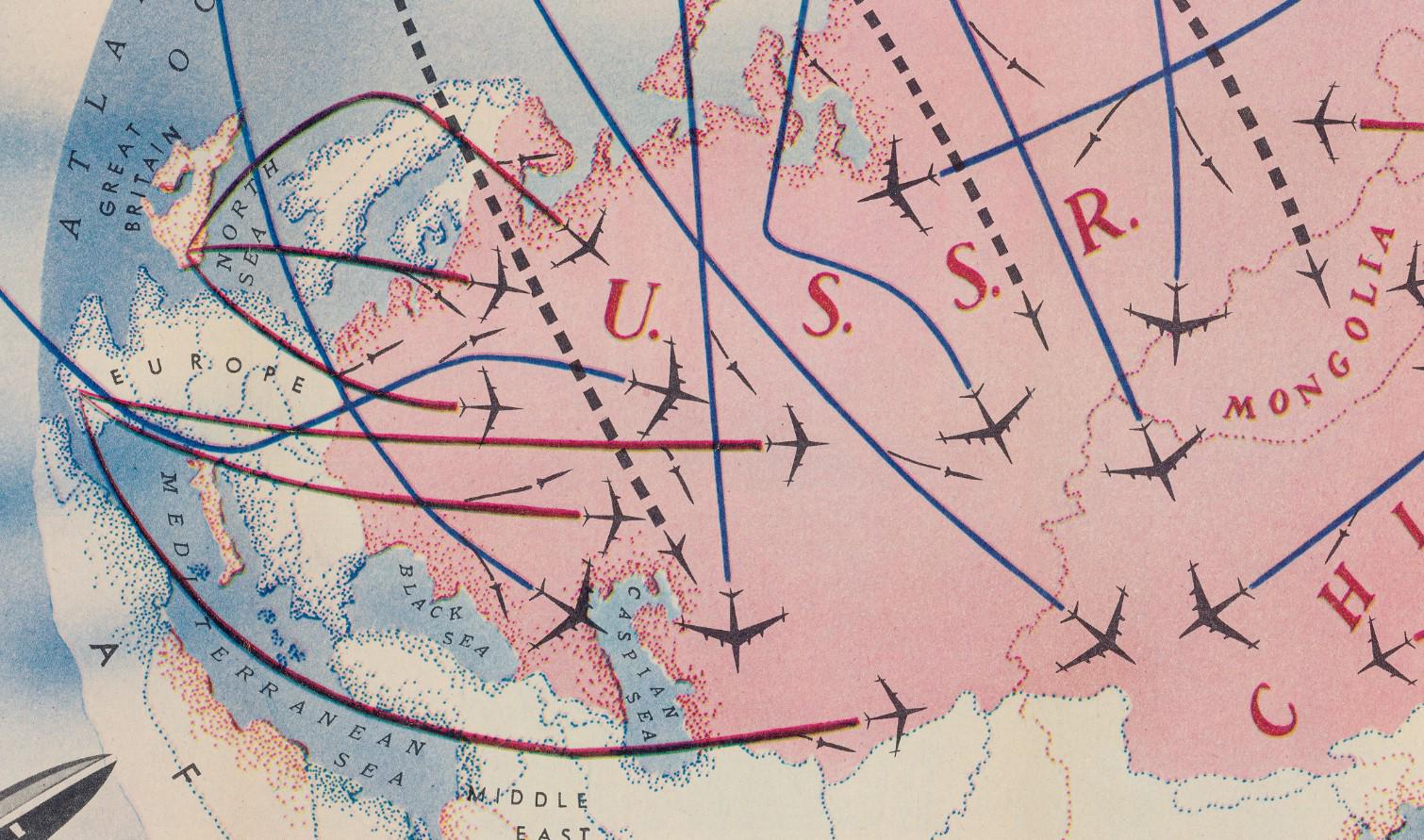 Concept of Deterrence Cold War Map – Vintage Military Strategy Poster ...