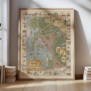 Vintage Map of San Diego Jo Mora Poster – 1920s Illustrated California ...