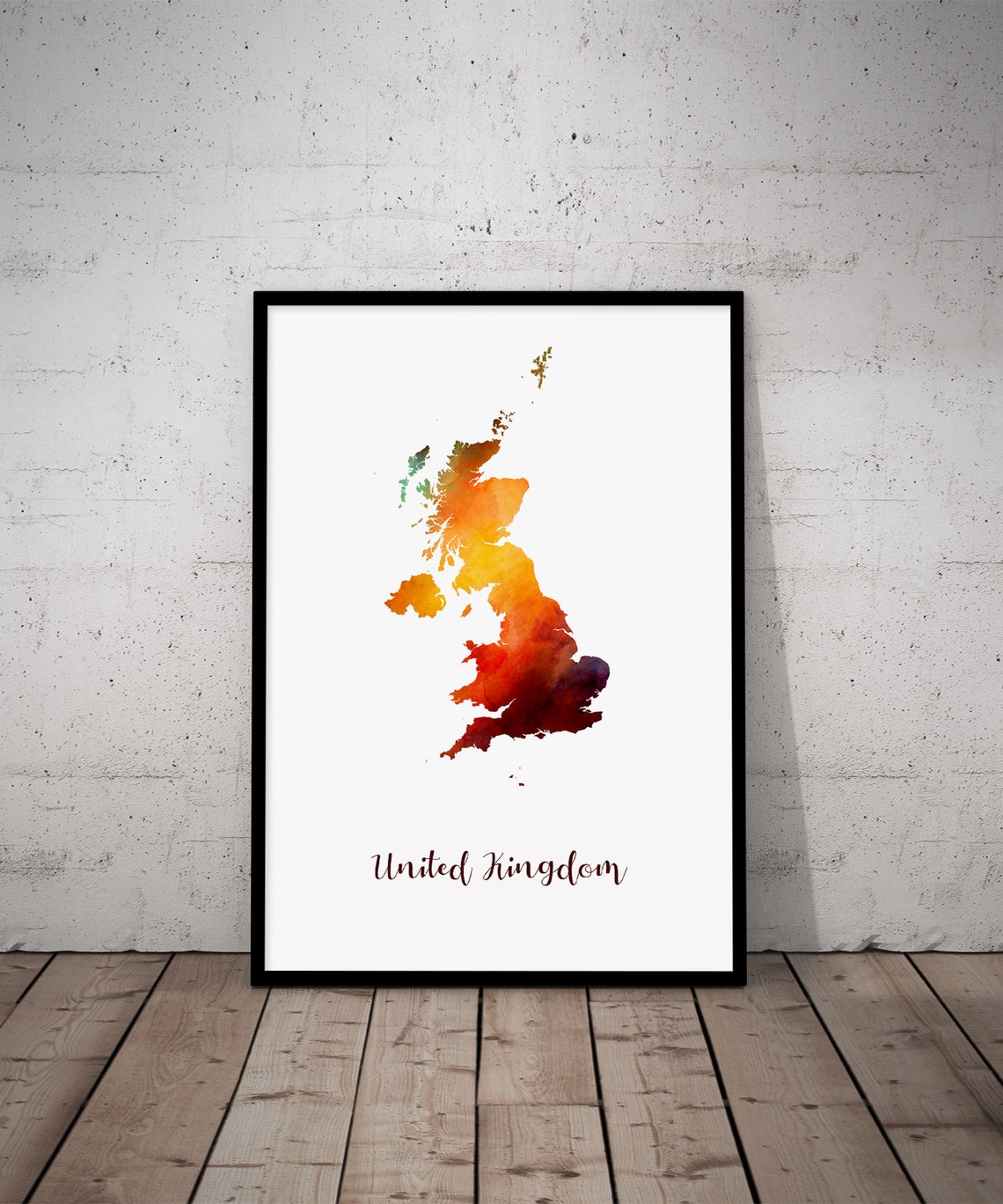 United Kingdom Great Britain Map Poster Wall Art Decor Print | Etsy