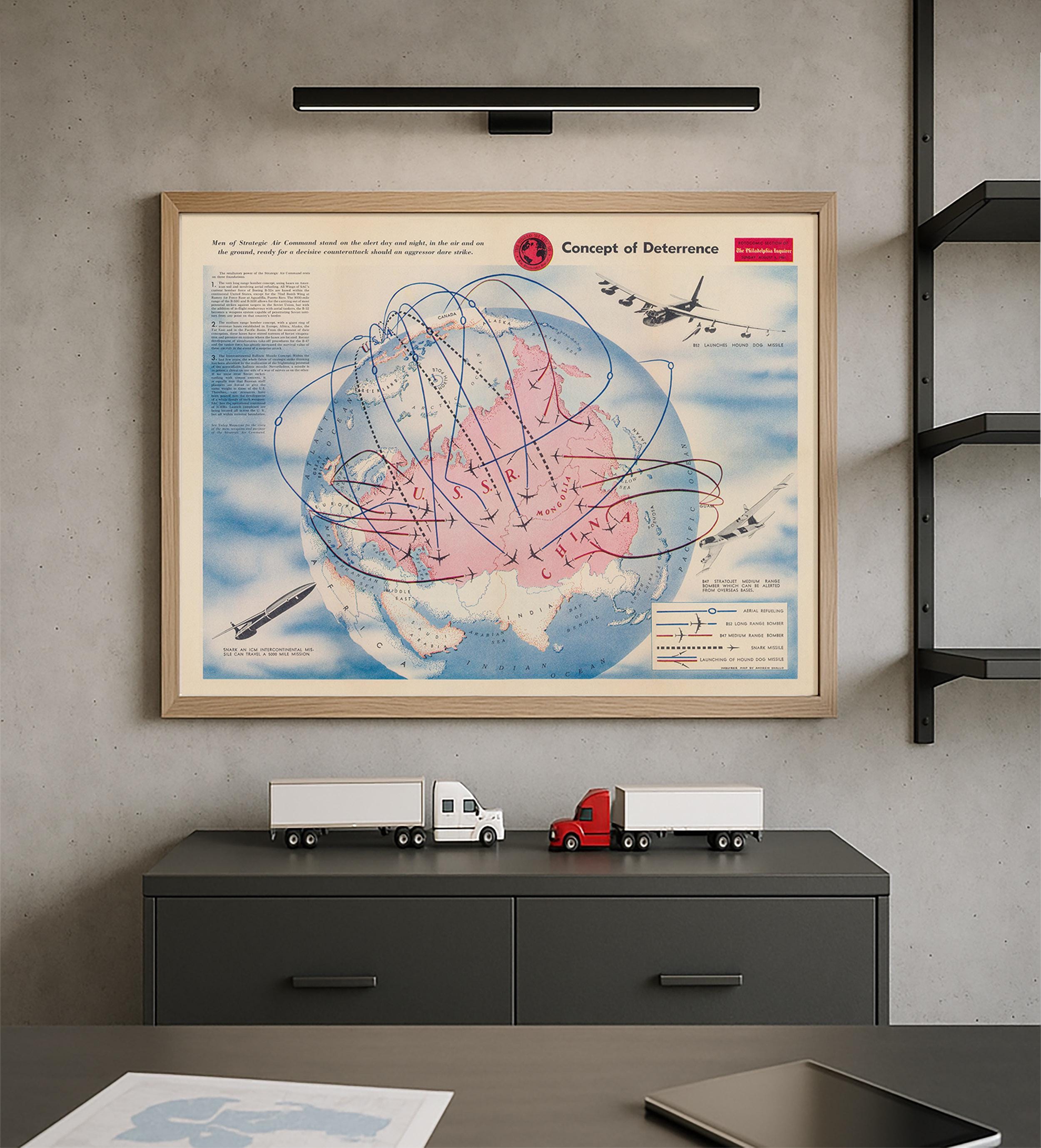 Concept of Deterrence Cold War Map – Vintage Military Strategy Poster ...