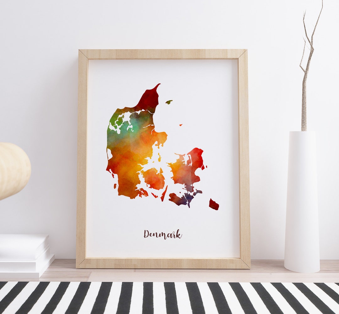 Denmark Wall Art Map Print Poster Denmark Christmas Gift - Etsy