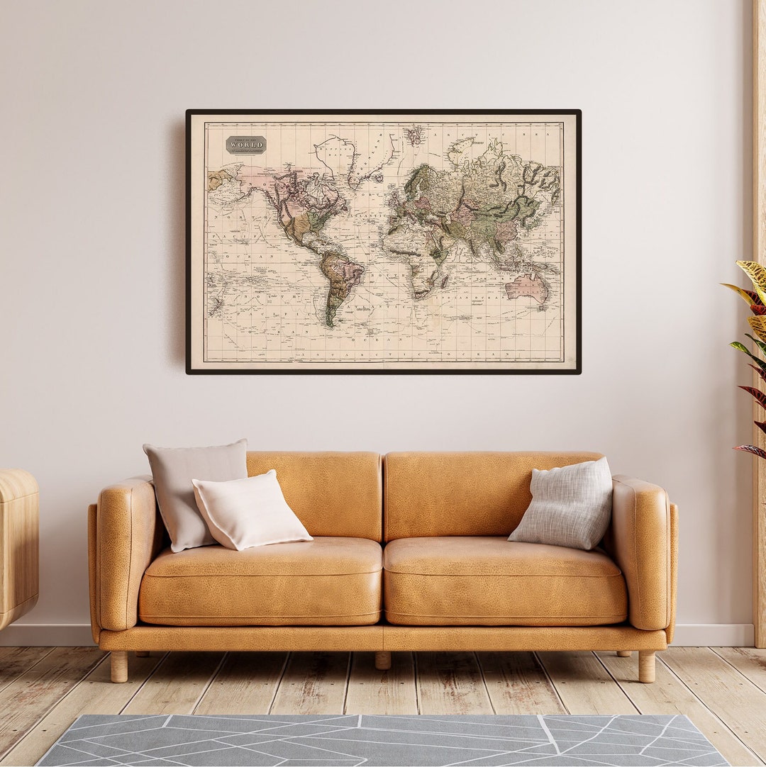 Vintage Map World Poster Print Old World Map Poster - Etsy