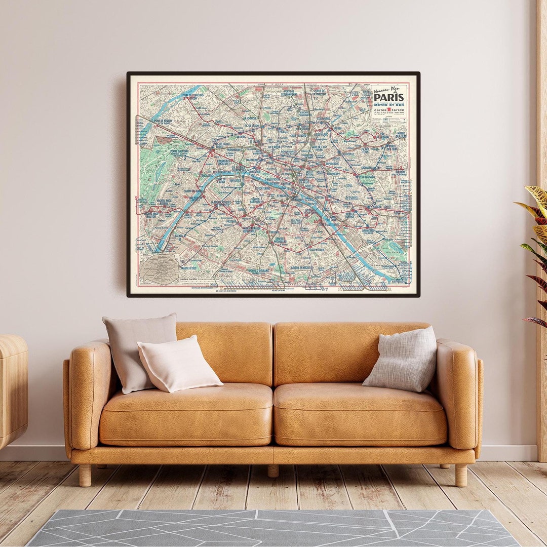 Vintage Paris Metro & Transport Map – Classic French Cartography - Etsy
