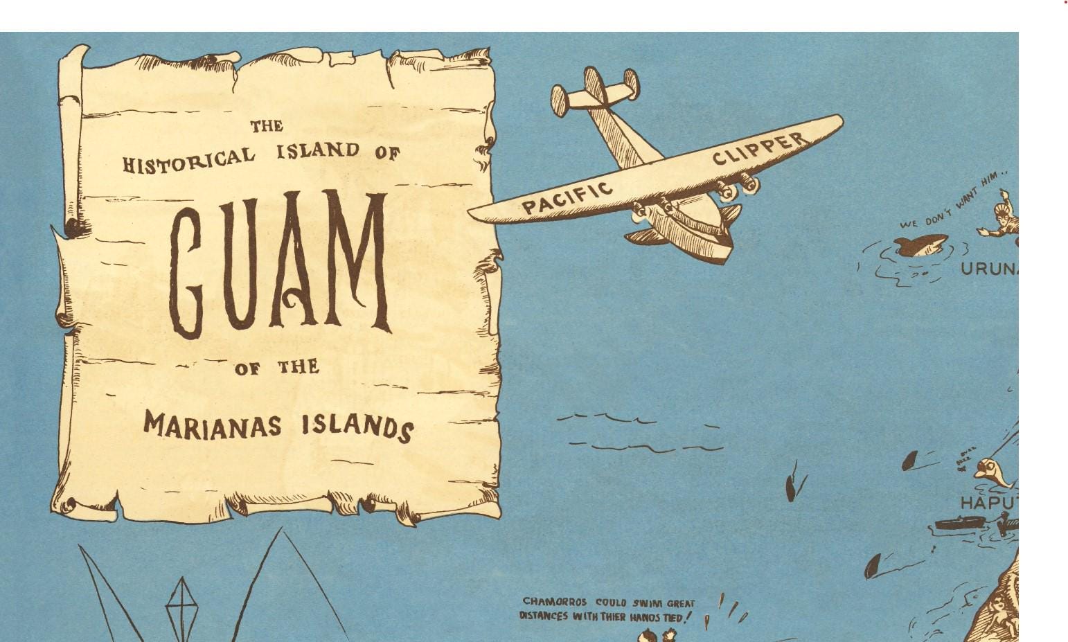 Vintage Map of Guam Pictorial – Historic Guam Map Print – Illustrated ...