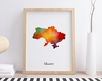 Ukraine Map Print Poster - Etsy