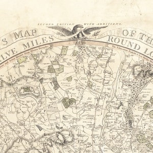 Fairburn’s Map of London – 12-mile Radius Vintage Circular Map - Etsy