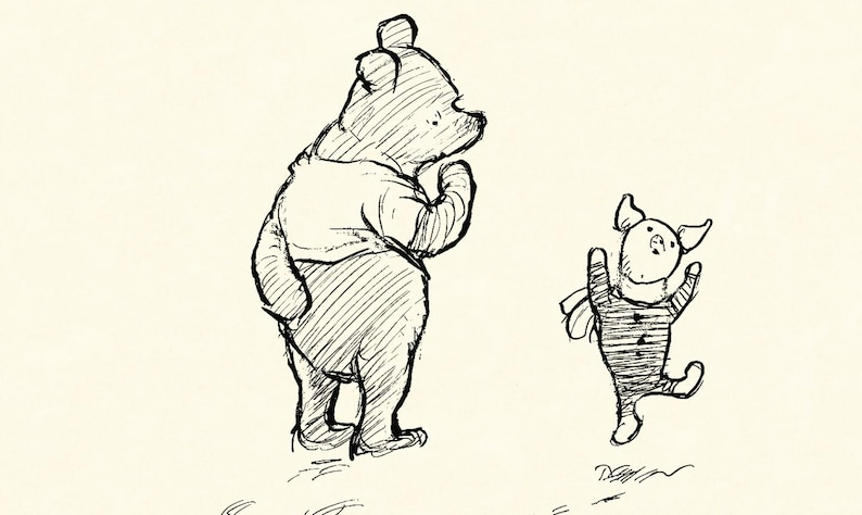 Vintage Winnie the Pooh Quote Poster – Classic A.A. Milne Illustration ...