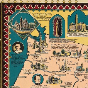 Catholic America Illustrated Map – Vintage Religious Artwork - Etsy