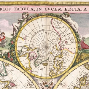 Old World Map Rare Atlas Print, Rare Nova Orbis Tabula 1682 Poster ...