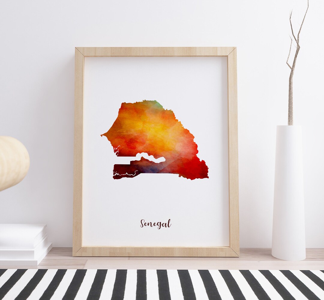 Senegal Map Print Poster Art Senegal Poster Senegal Wall Art - Etsy