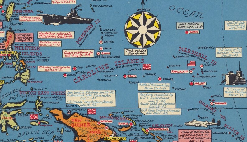 WW2 Map Chart the Course of History With Dated Events World Conquests ...