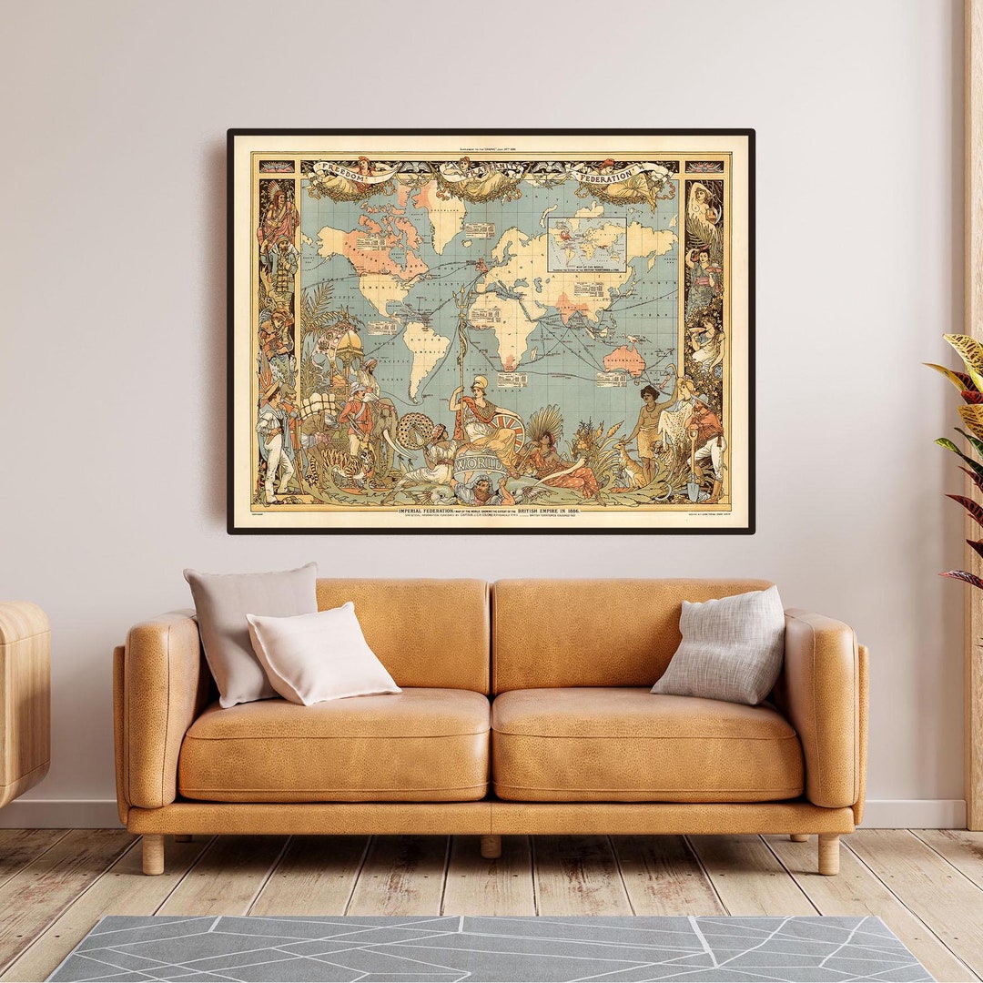 Imperial Federation Map – the British Empire in 1886 - Etsy