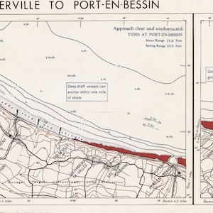 D-day, Beaches of Normandy - Vierville to Houlgate, Military Map, World ...