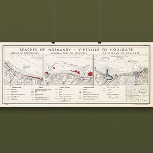 D-day, Beaches of Normandy - Vierville to Houlgate, Military Map, World ...