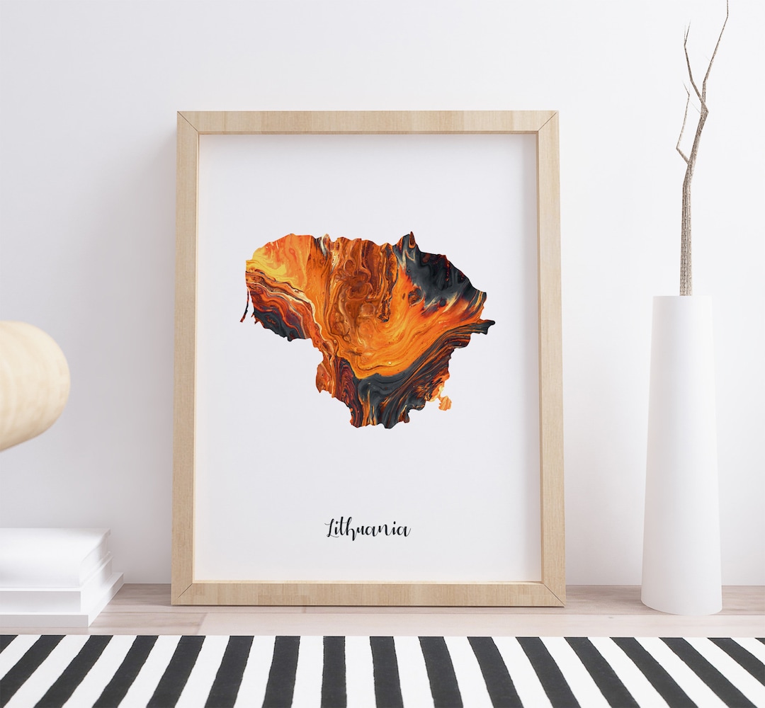 Lithuania Map Print Poster Art Lithuania Poster Lithuania Wall Art ...