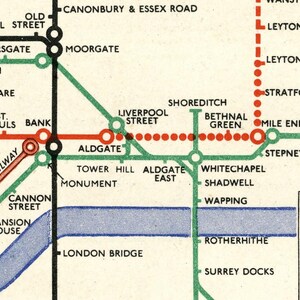 Vintage London Underground Map Poster – Retro Tube Railway Guide ...