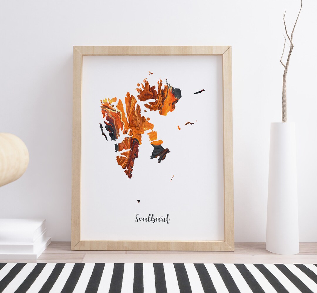 Svalbard Map Print Poster Art Svalbard Poster Svalbard Wall Art ...
