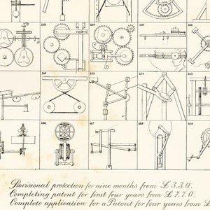 Chart of 187 Mechanical Movements Poster Analytical Table – Vintage ...