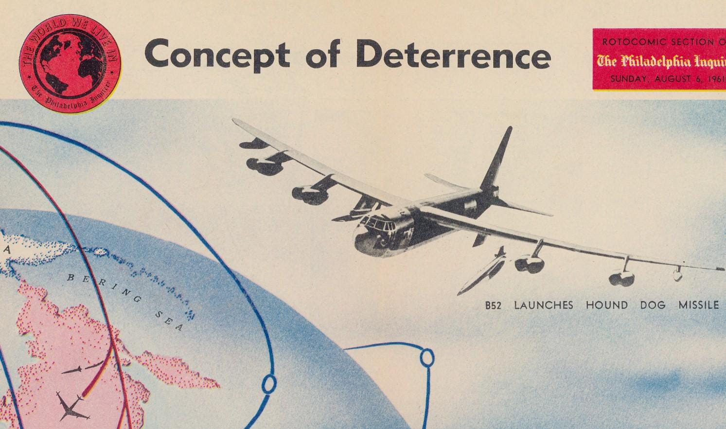 Concept of Deterrence Cold War Map – Vintage Military Strategy Poster ...