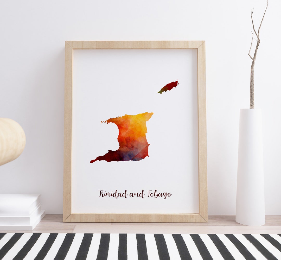 Trinidad Tobago Map Print Poster Art Trinidad Tobago Poster Trinidad ...