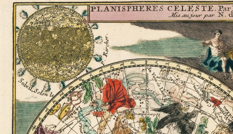 Vintage Celestial Map – 17th Century Star Constellation Chart ...