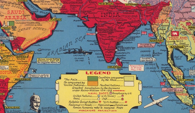 WW2 Map Chart the Course of History With Dated Events World Conquests ...