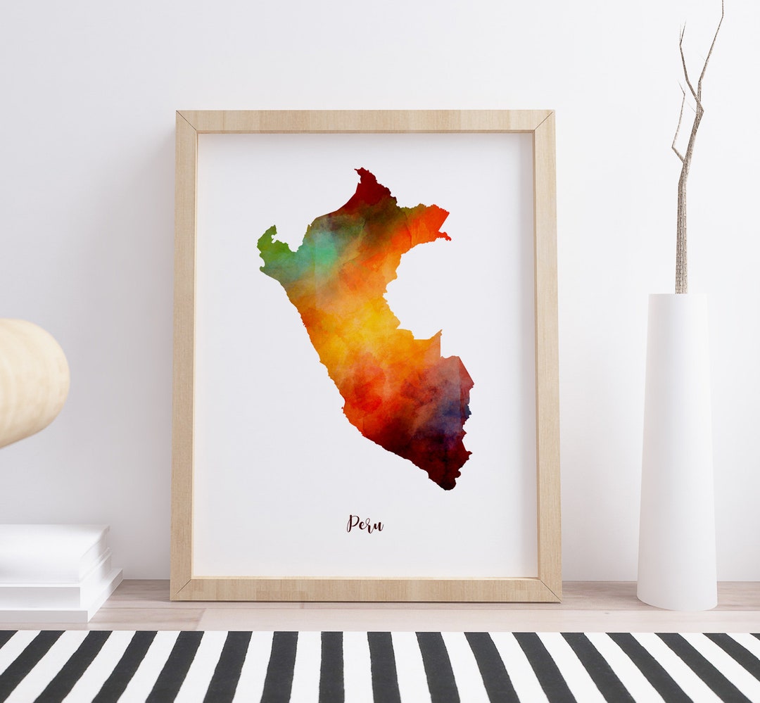 Peru Map Print Poster Art Peru Poster Peru Wall Art Peru Decor Peru ...