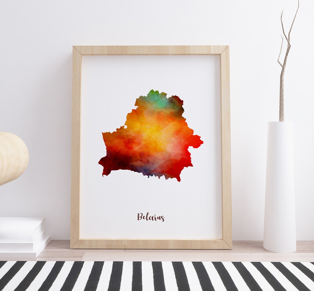 Belarus Map Print Poster Belarus Gift Travel Wall Art - Etsy
