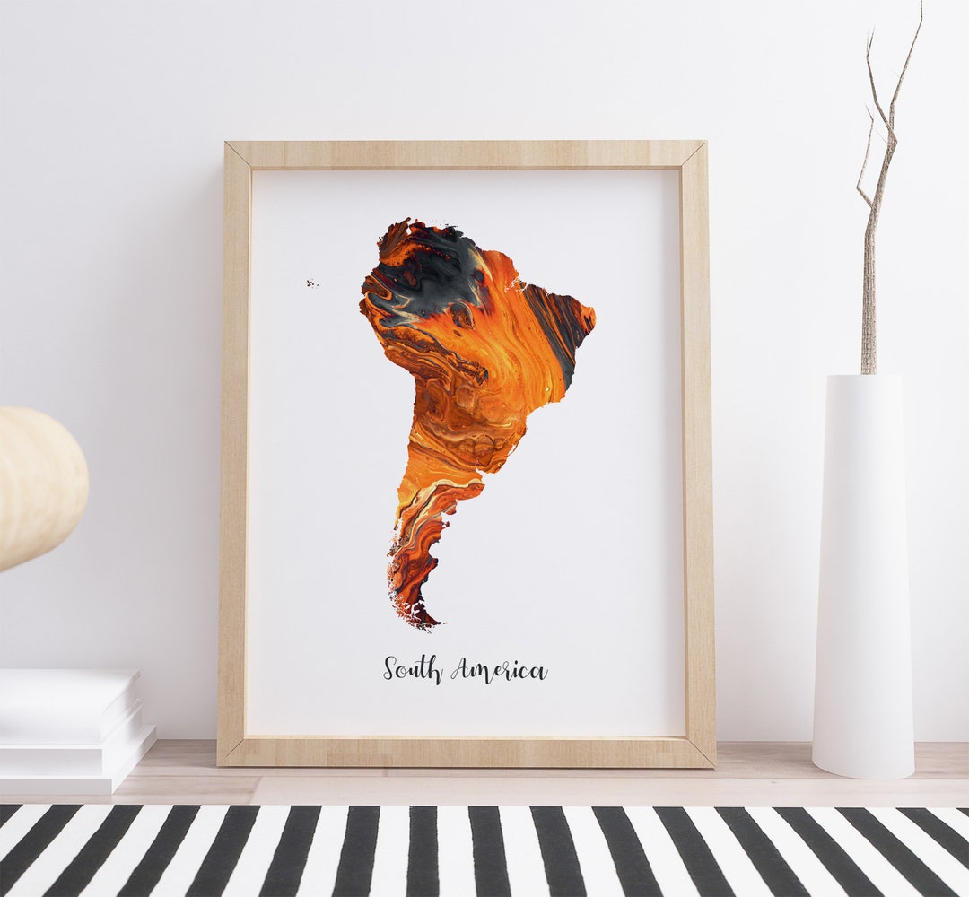 South America Map Print Poster Art South America Poster South America ...