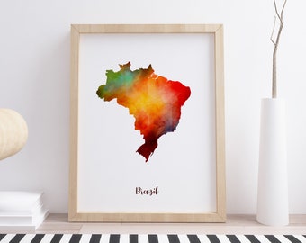 Old Brazil Physical Map 1886 Vintage Brazilian Relief Atlas Poster - Etsy