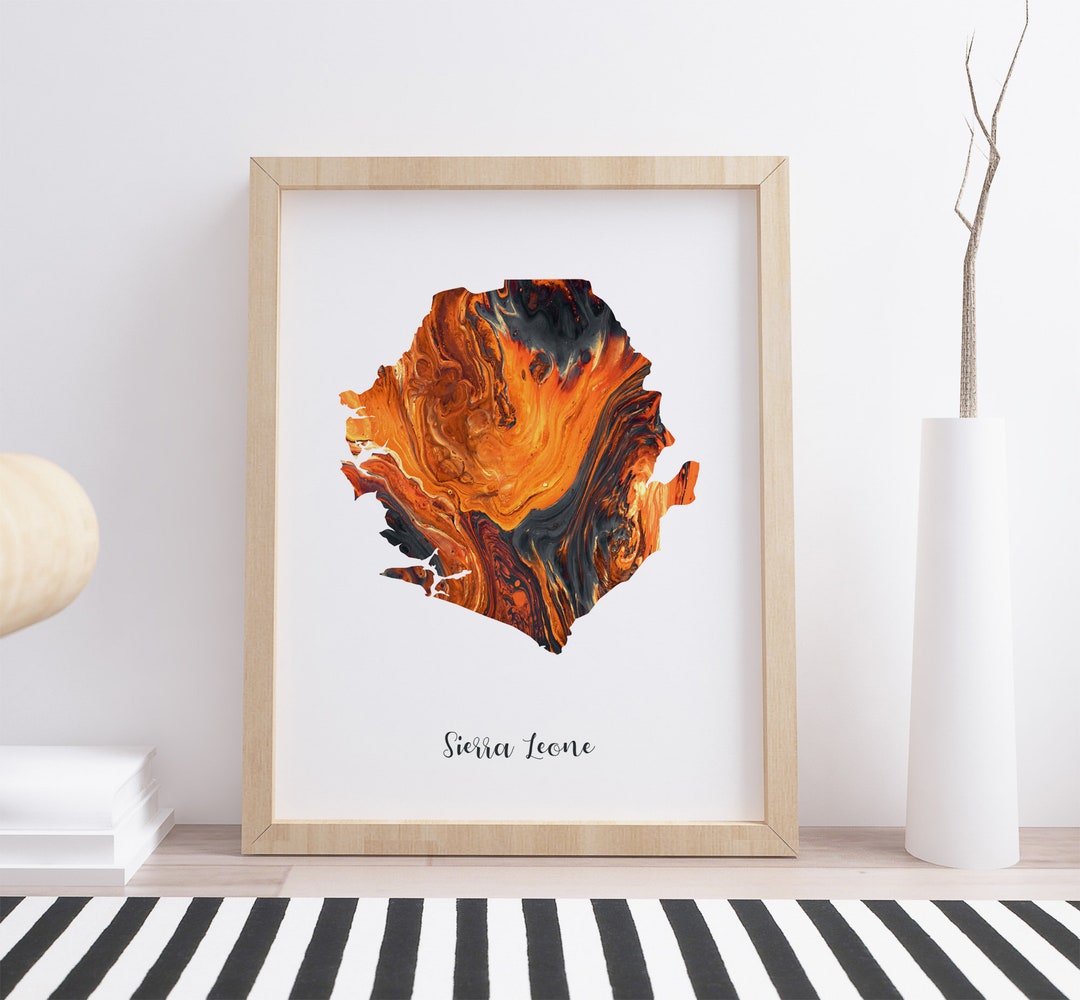 Sierra Leone Map Print Poster Art Sierra Leone Poster Sierra - Etsy