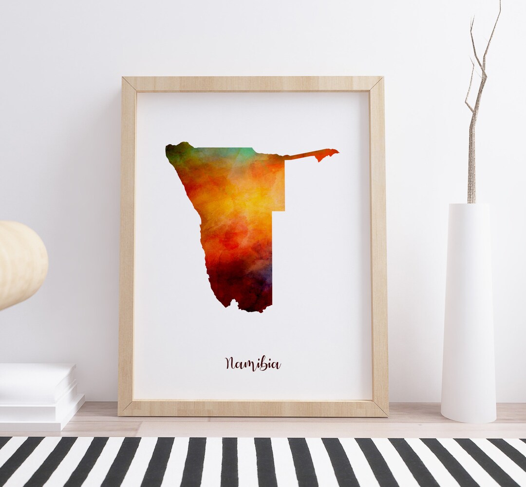 Namibia Map Print Poster Art Namibia Poster Namibia Wall Art Namibia ...