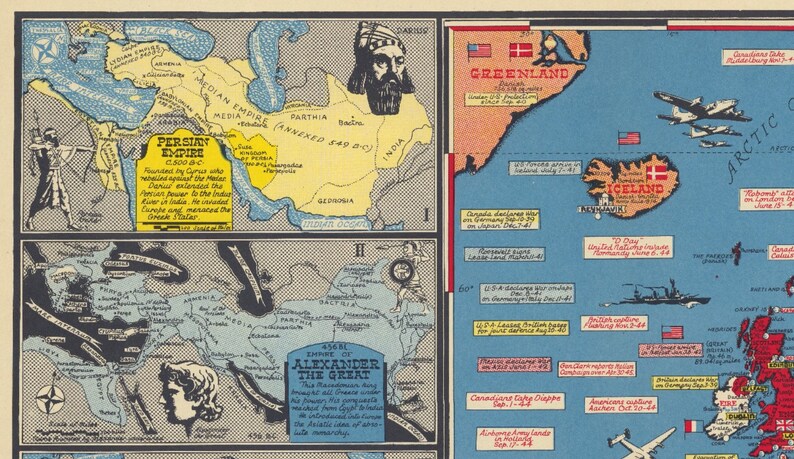 WW2 Map Chart the Course of History With Dated Events World Conquests ...