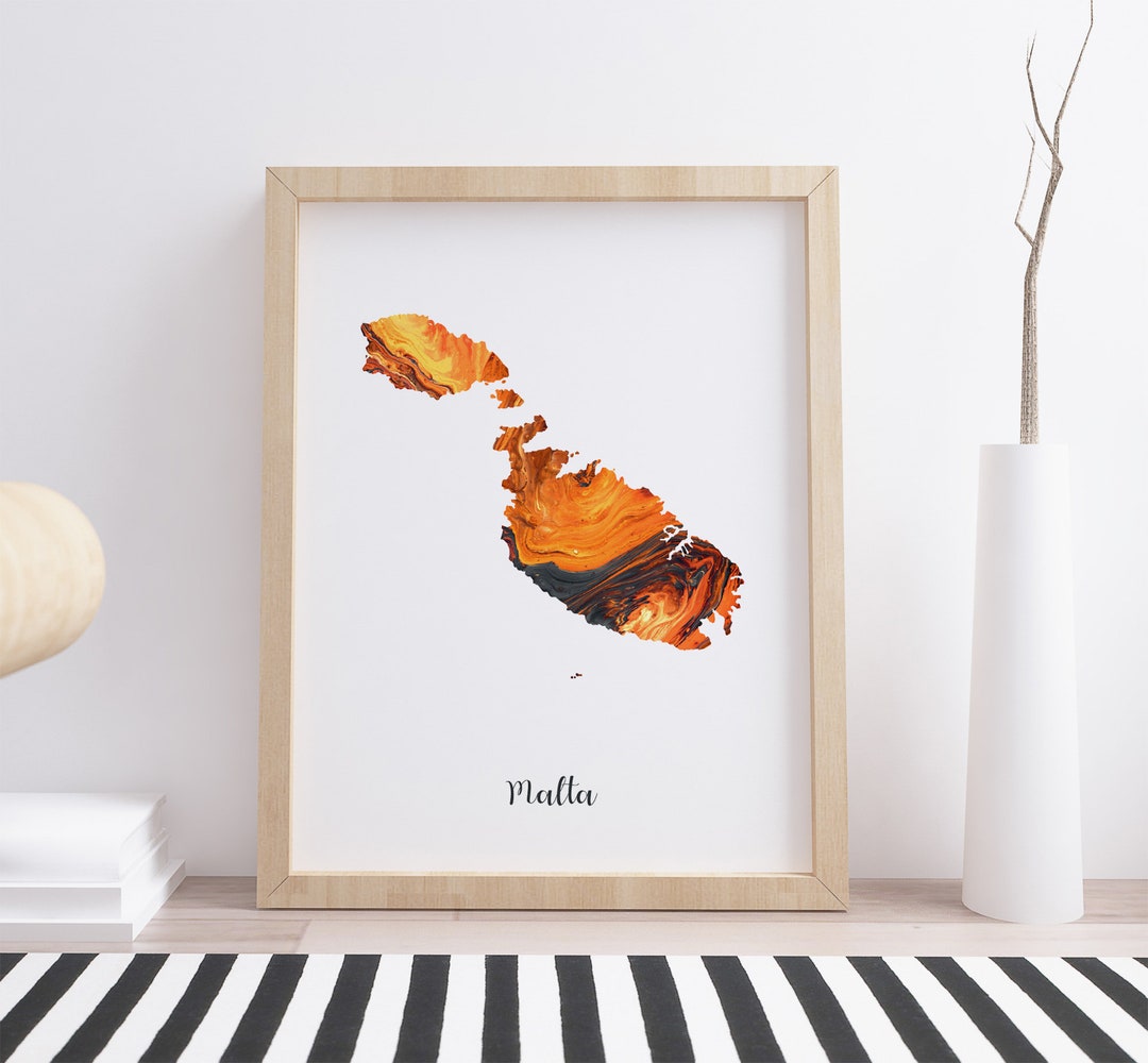 Malta Map Print Poster Art Malta Poster Malta Wall Art Malta Decor ...