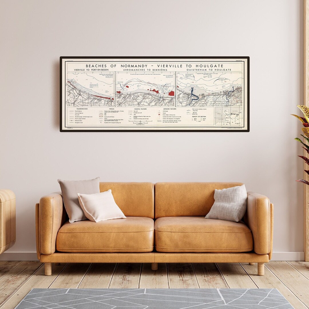 D-day, Beaches of Normandy - Vierville to Houlgate, Military Map, World ...