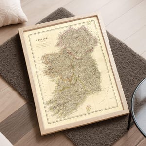 Antique Ireland Map Print – J. Arrowsmith 19th Century Map – Vintage ...