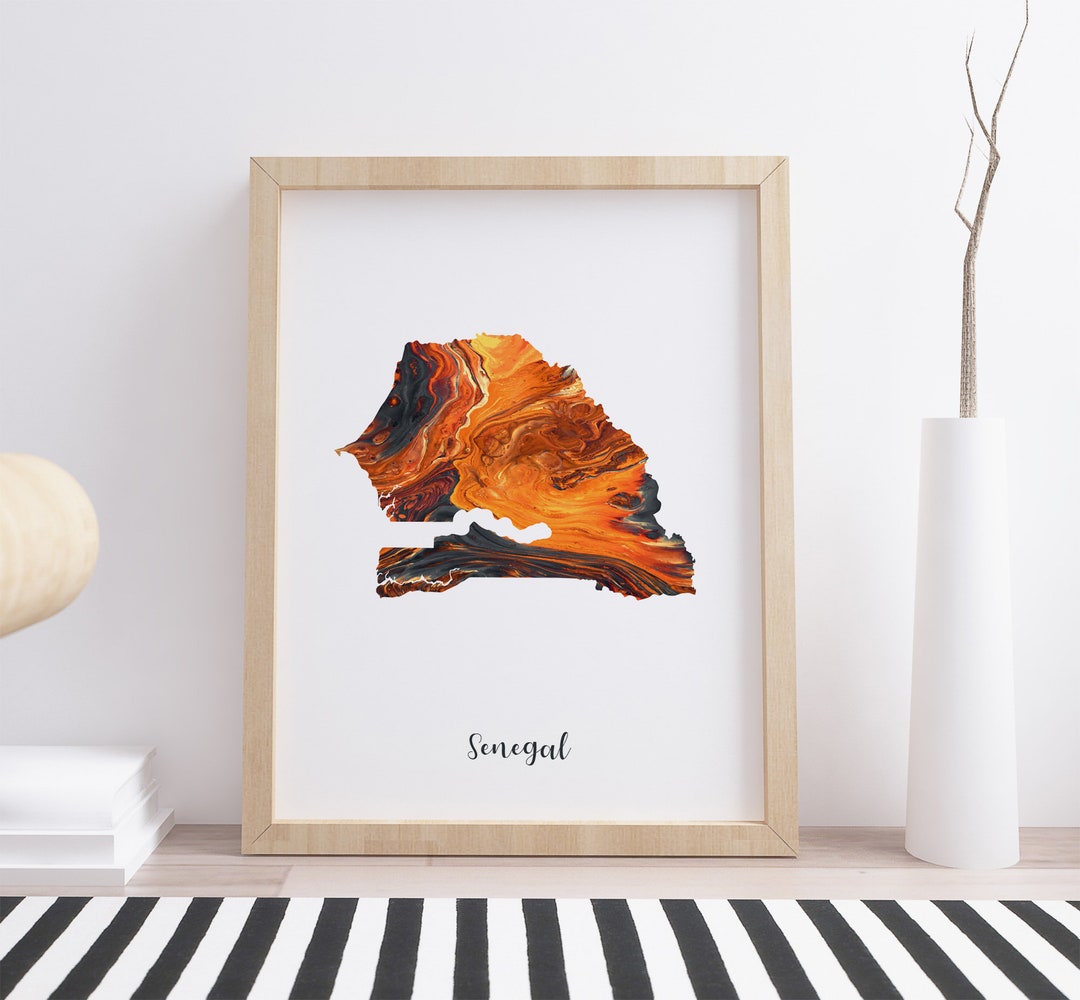 Senegal Map Print Poster Art Senegal Poster Senegal Wall Art - Etsy