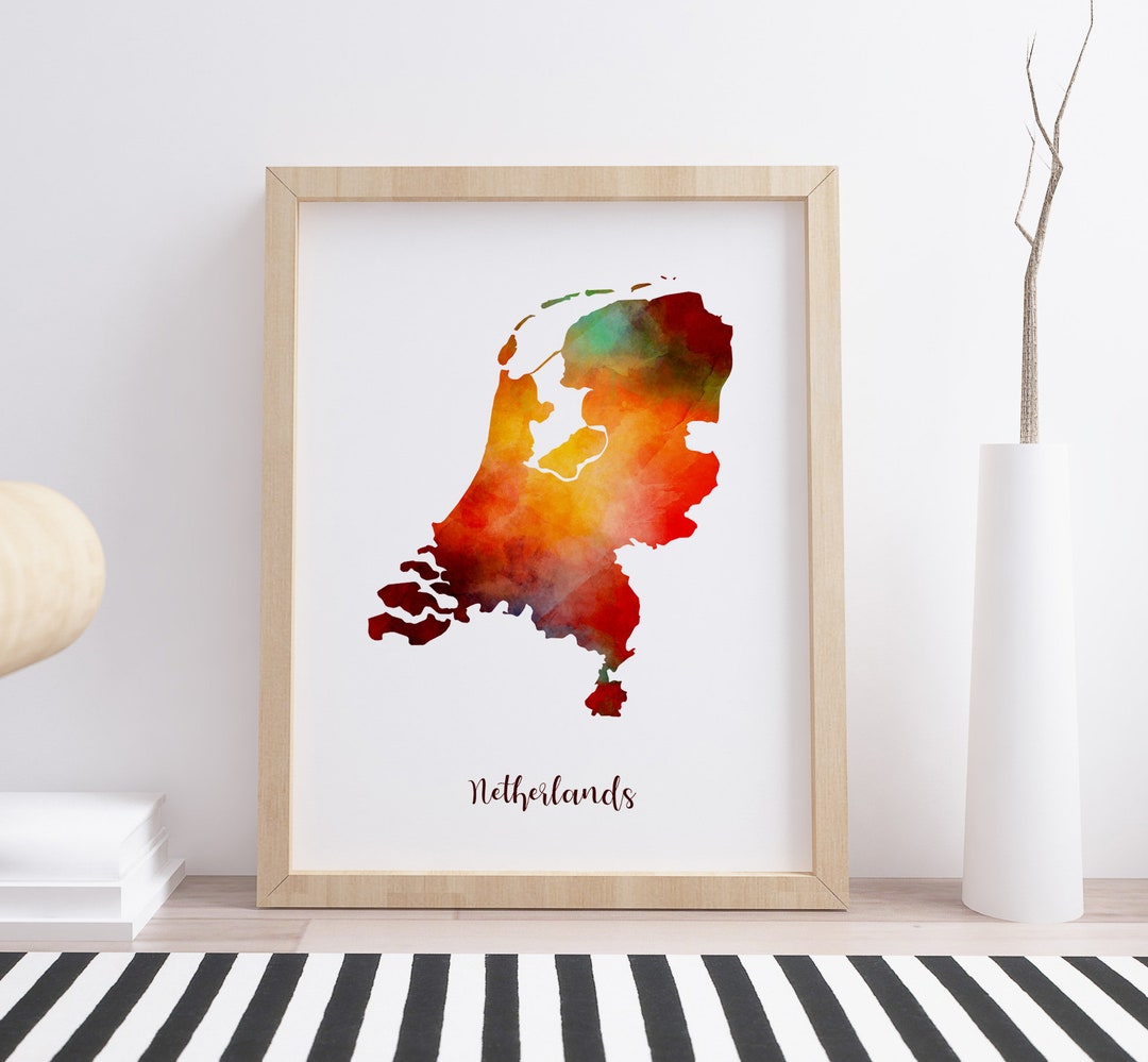 Netherlands Map Print Poster Art Netherlands Poster Netherlands Wall ...