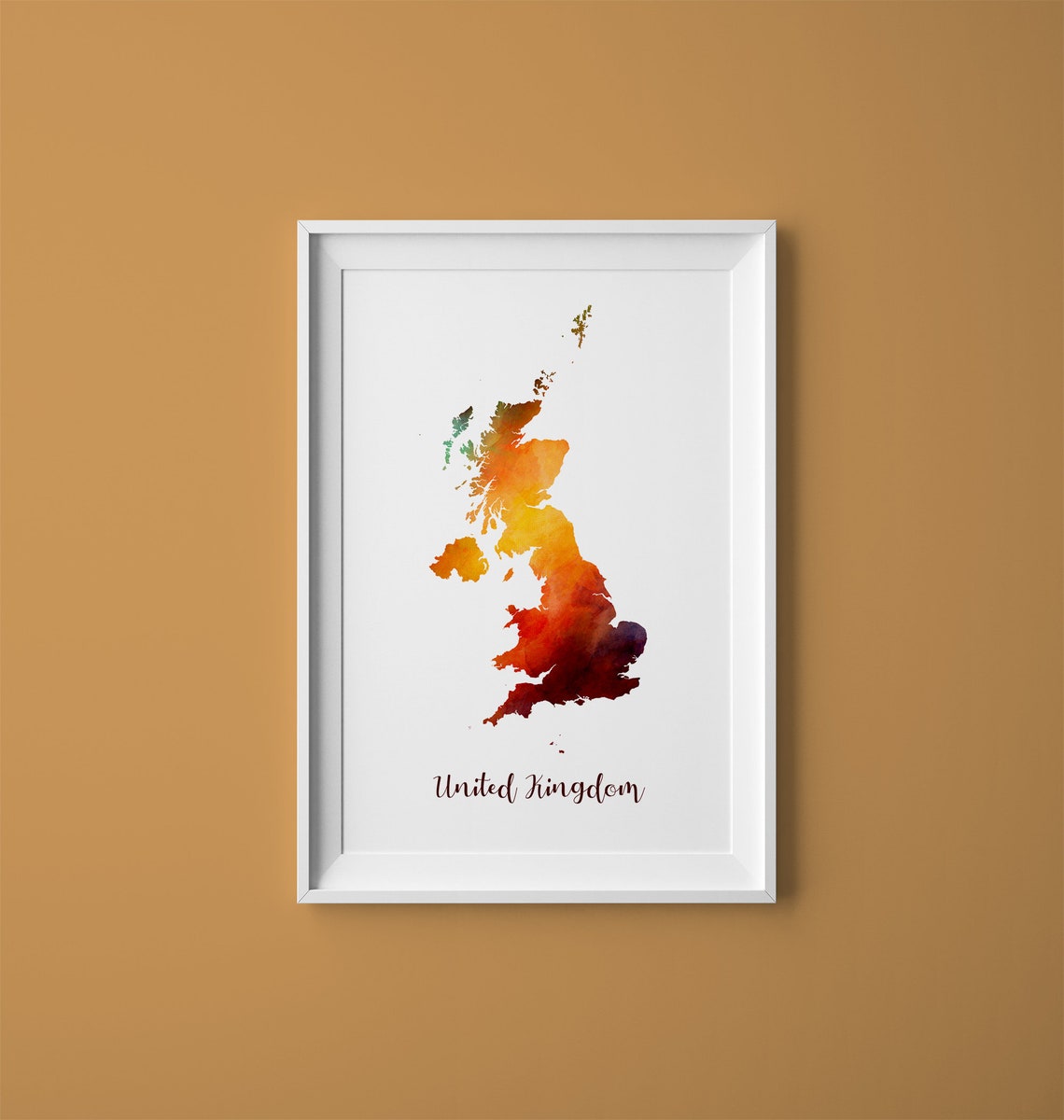 United Kingdom Great Britain Map Poster Art United Kingdom - Etsy