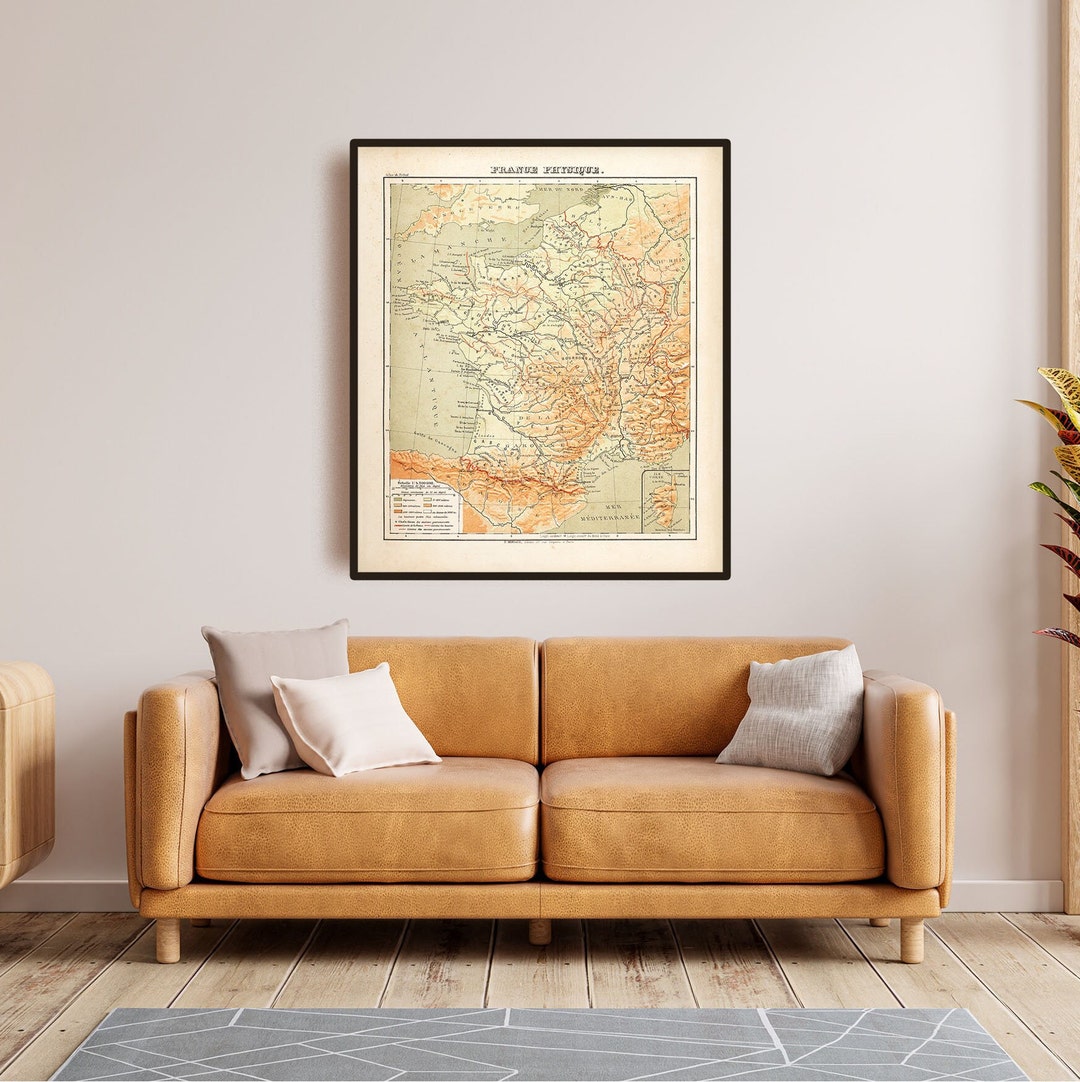 Vintage France Atlas Map Poster Print Old France Map Poster - Etsy