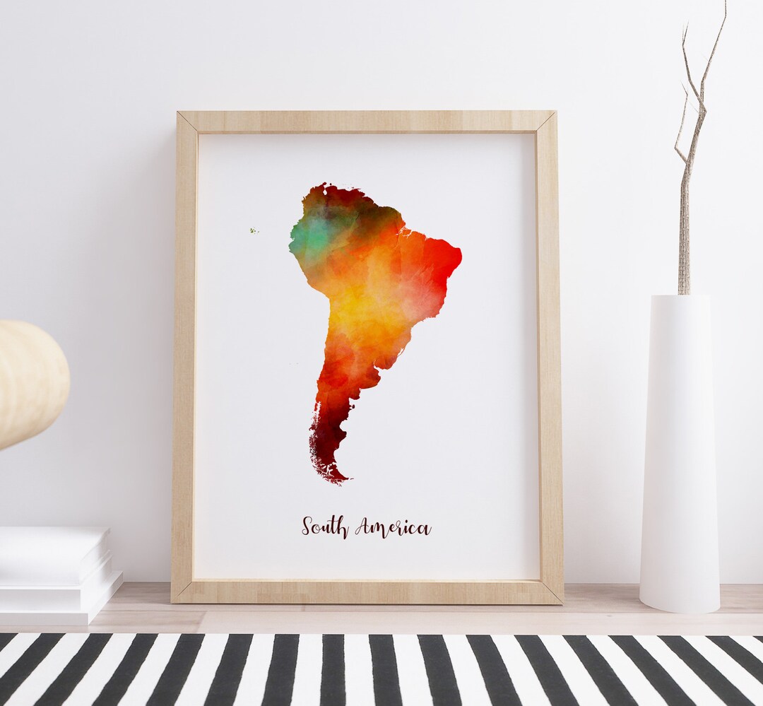 South America Map Print Poster Art South America Poster South America ...