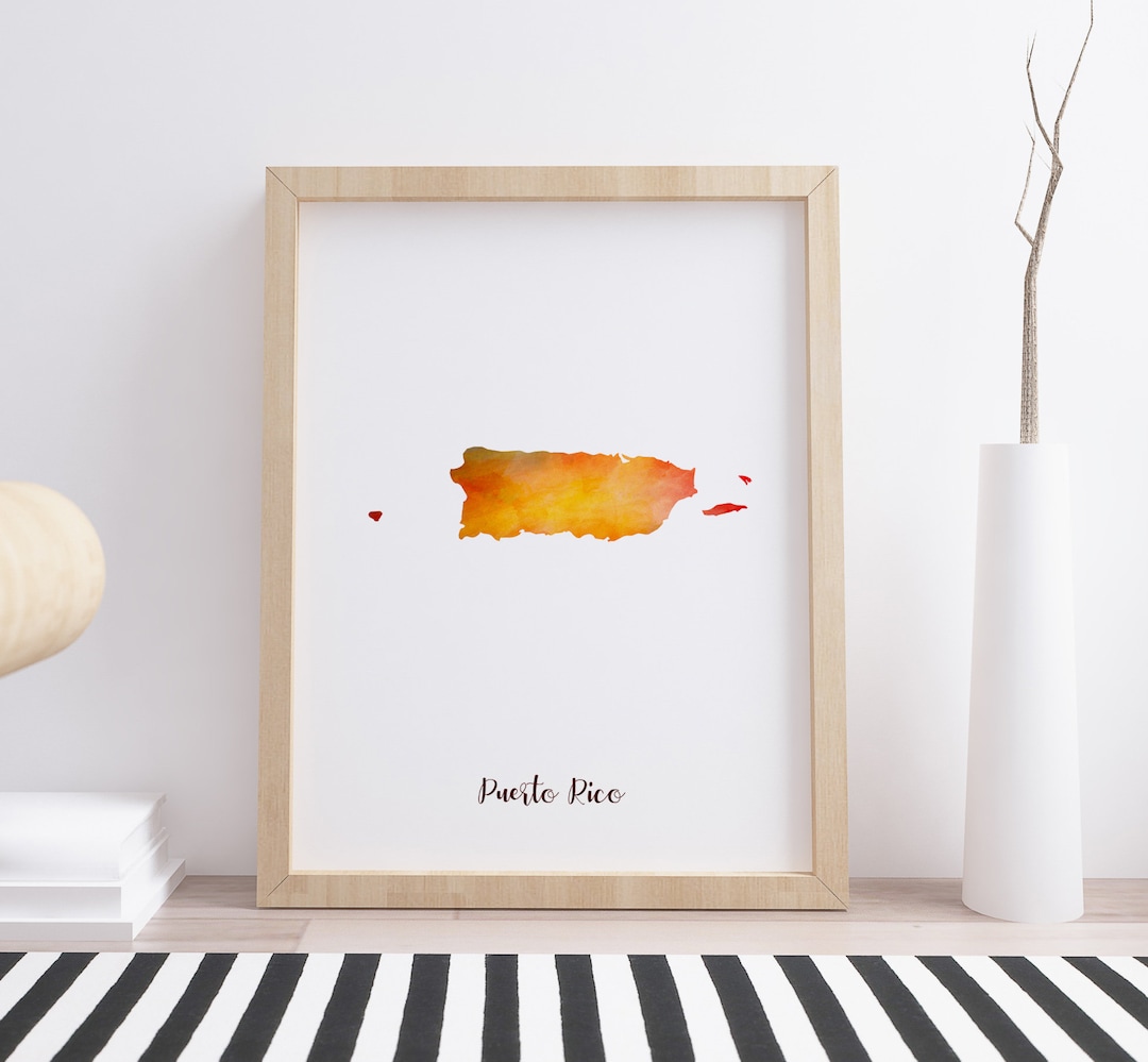 Puerto Rico Map Print Poster Art Puerto Rico Poster Puerto Rico Wall ...
