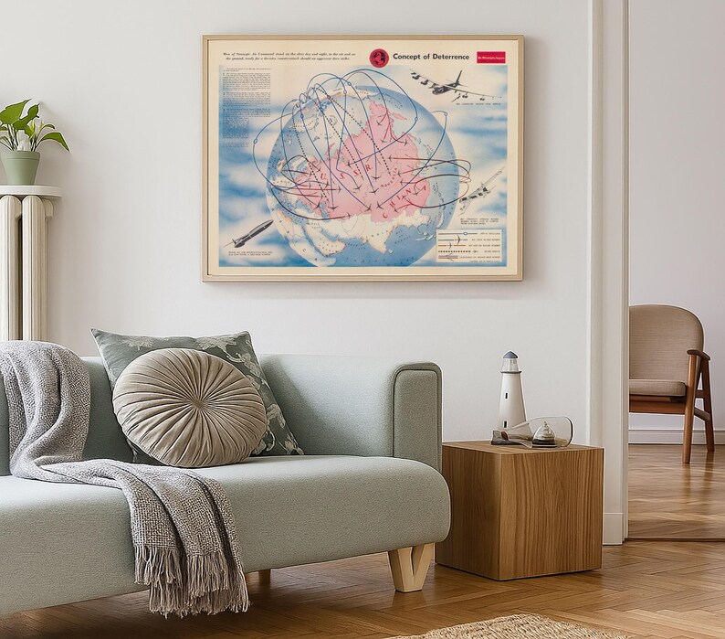 Concept of Deterrence Cold War Map – Vintage Military Strategy Poster ...