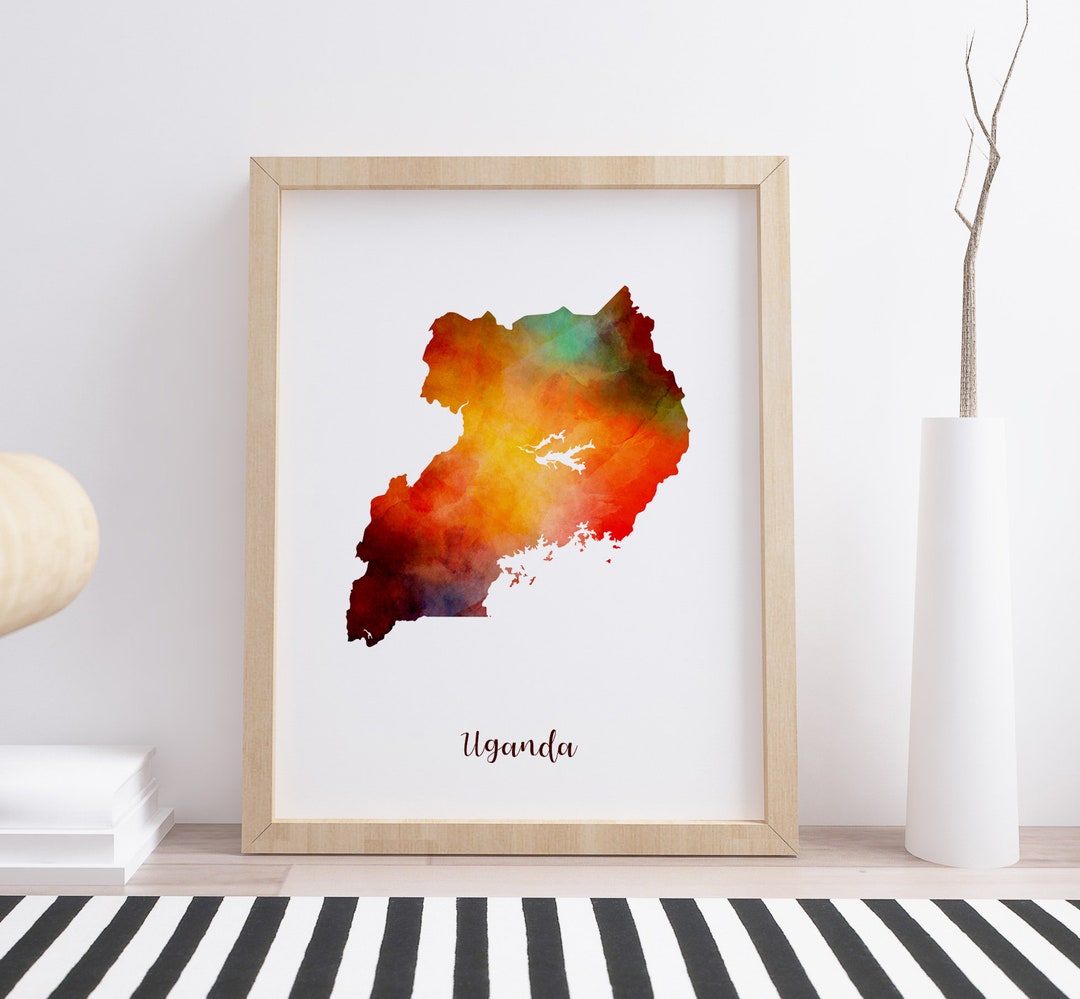Uganda Map Print Uganda Poster Art Uganda Wall Art Christmas Gift - Etsy